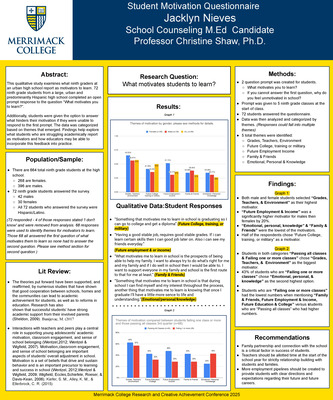 "Student Motivation Questionnaire" by Jacklyn Nieves