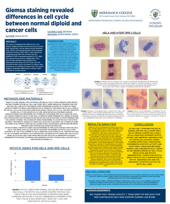 "Giemsa staining revealed differences in cell cycle between normal dipl ...